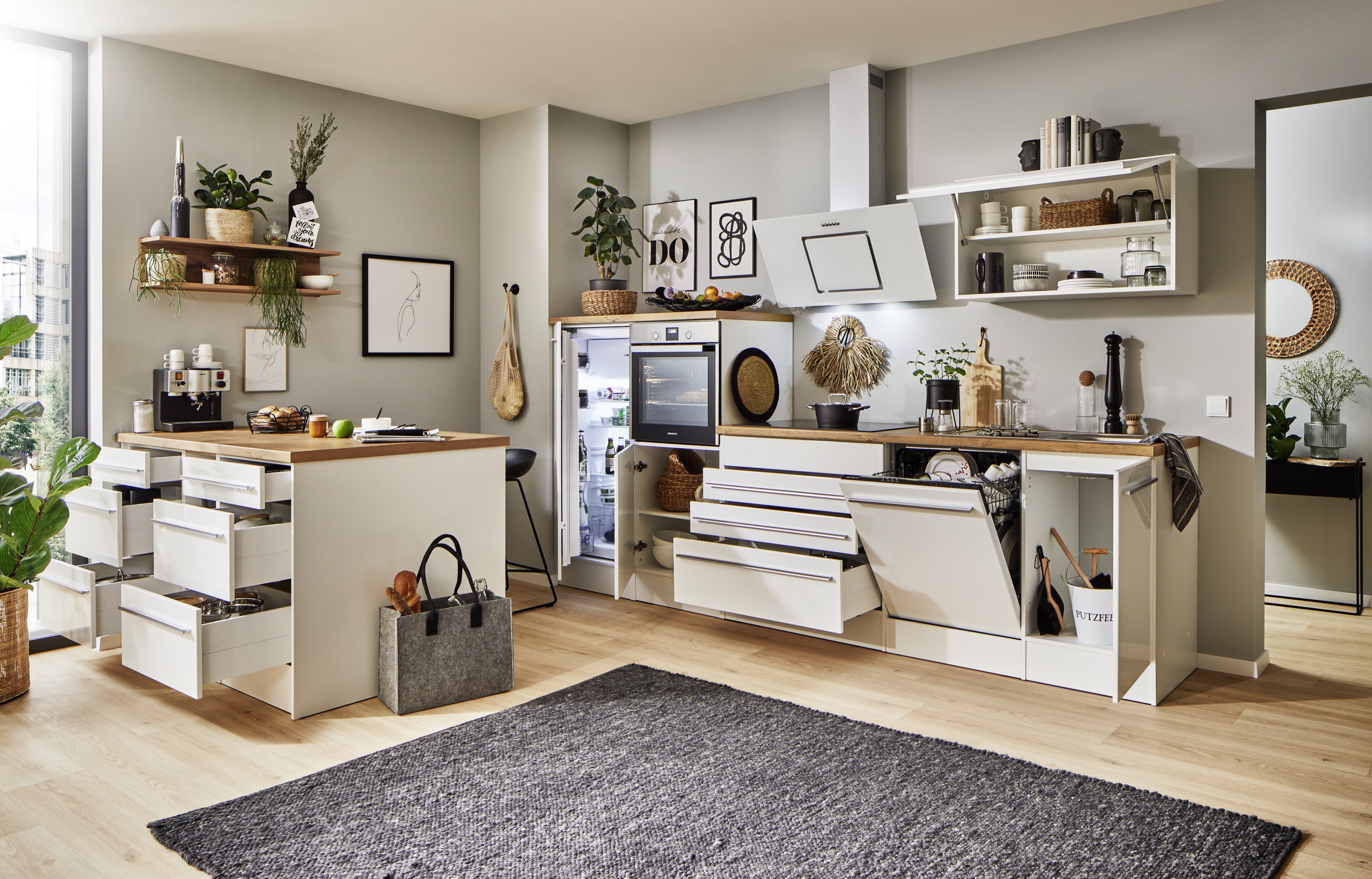 Küche Inselküche Küchenzeile Weiß Gabriel 320 Respekta | 181687729